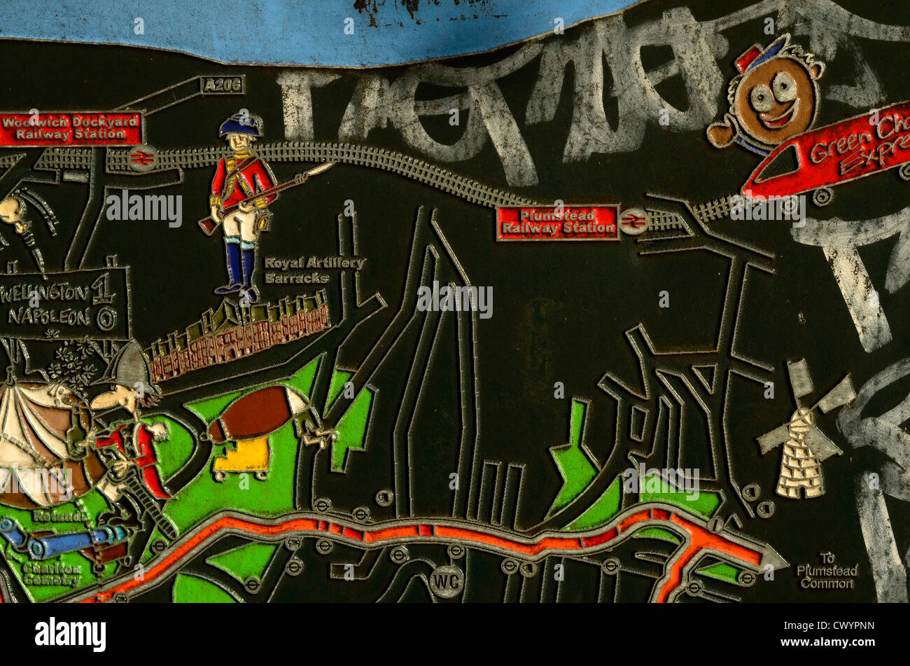 Public map Charlton Park London UK Stock Photo - Alamy