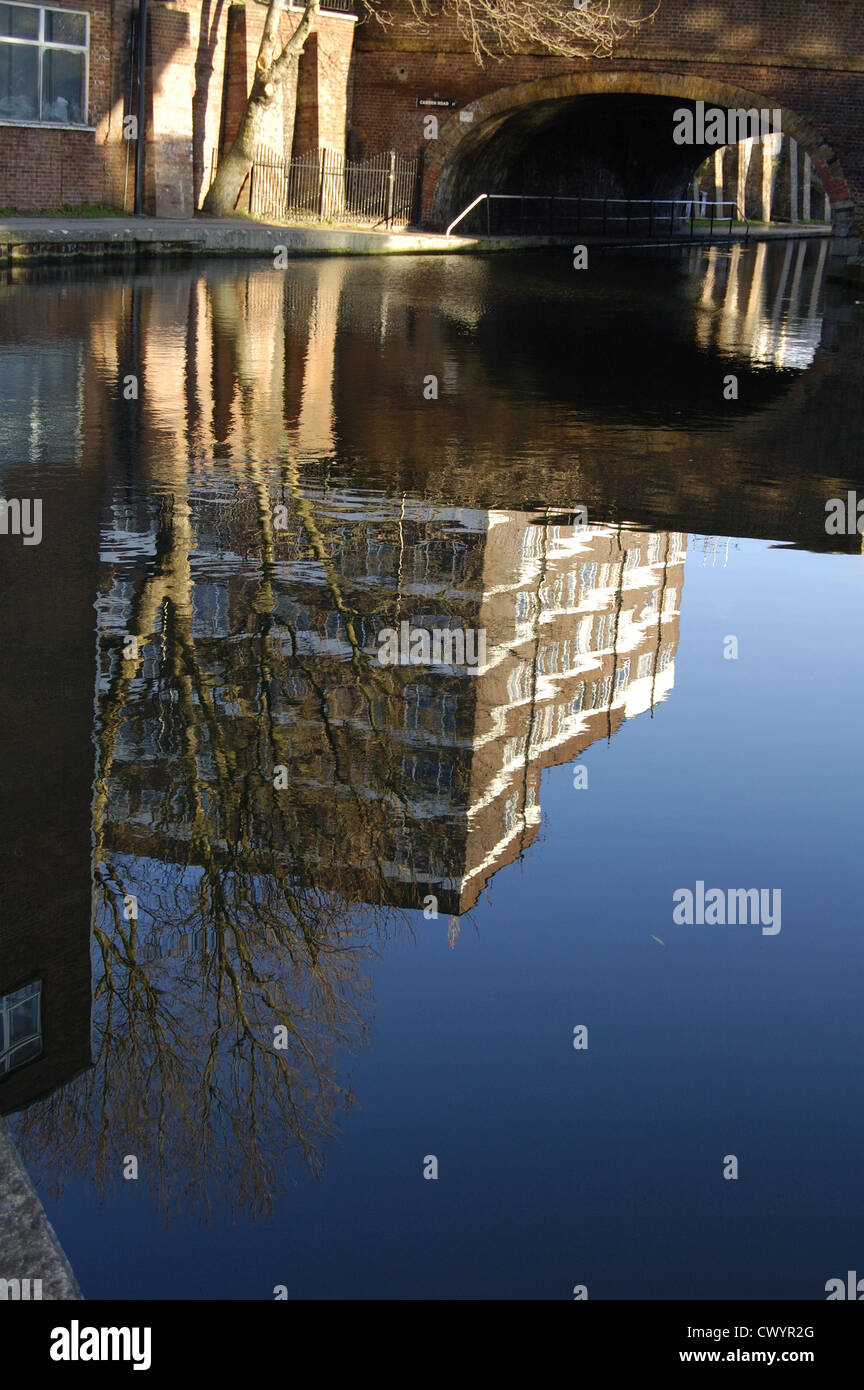 Building reflection on canal surface in London, England Stock Photo - Alamy