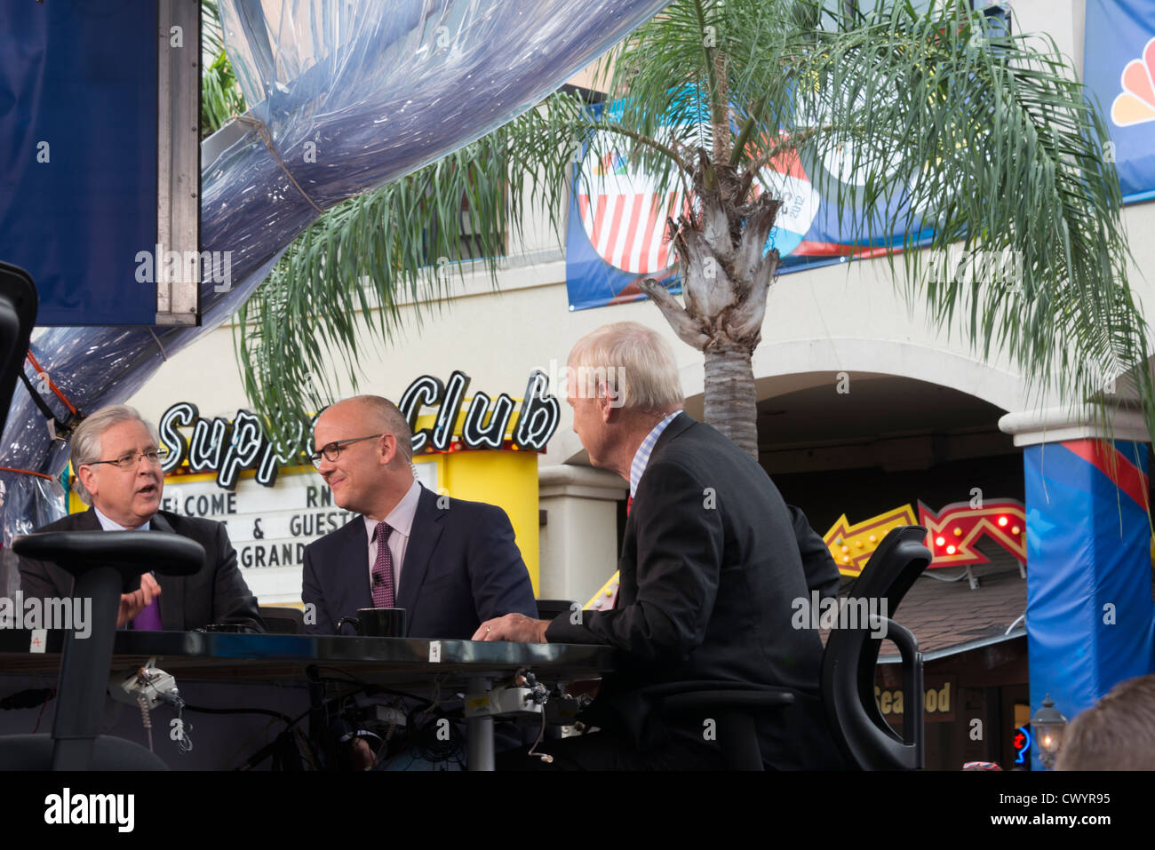 Howard Fineman, John Heilemann, Chris Matthews @ MSNBC booth Republican ...