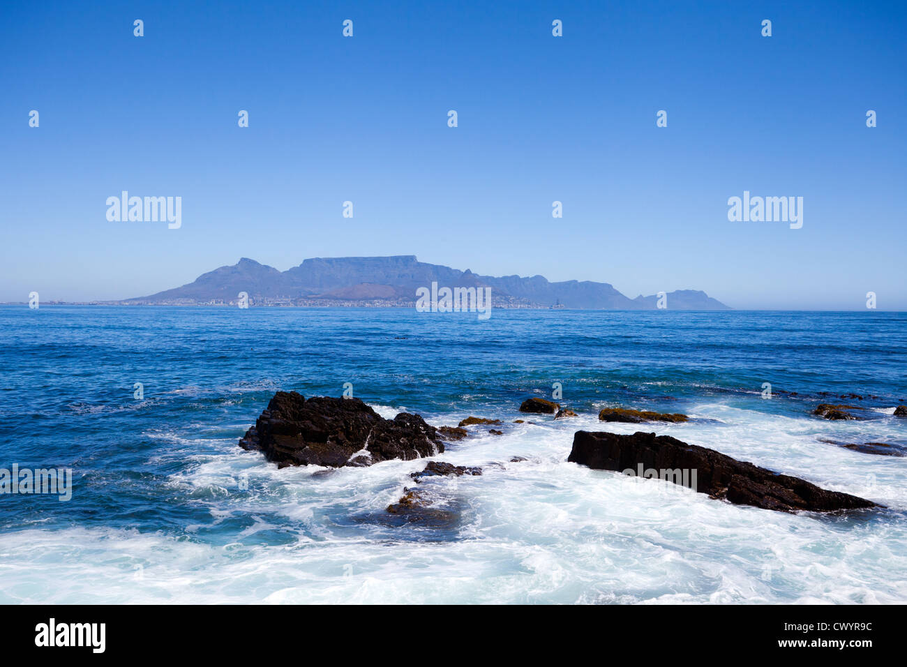 table mountain view from Robben Island Stock Photo - Alamy