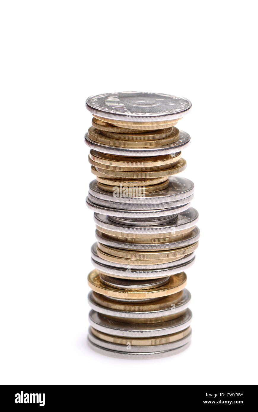 Stack of uah coins isolated on white background Stock Photo - Alamy