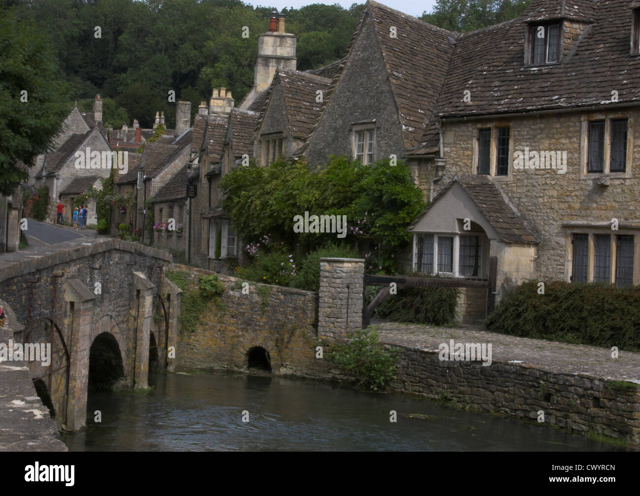 Castle Coombe Pond Stock Photo - Alamy
