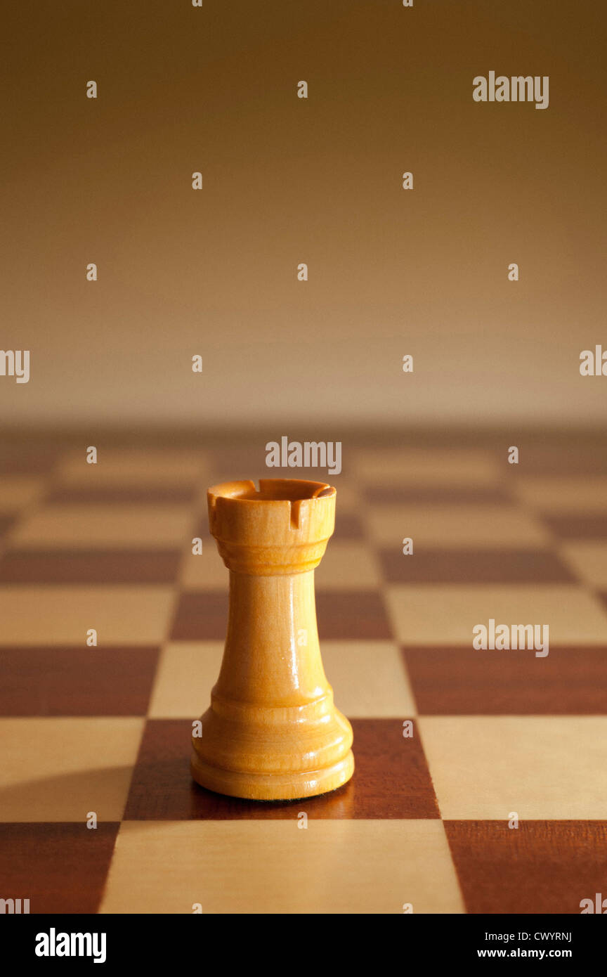white chess rook Stock Photo - Alamy