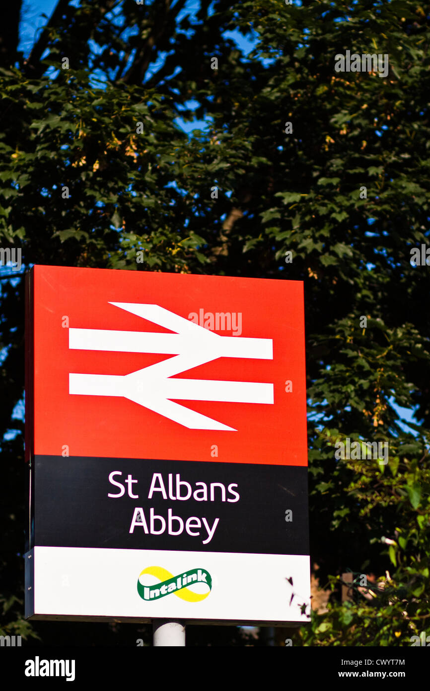 Railway sign in the city hi-res stock photography and images - Alamy