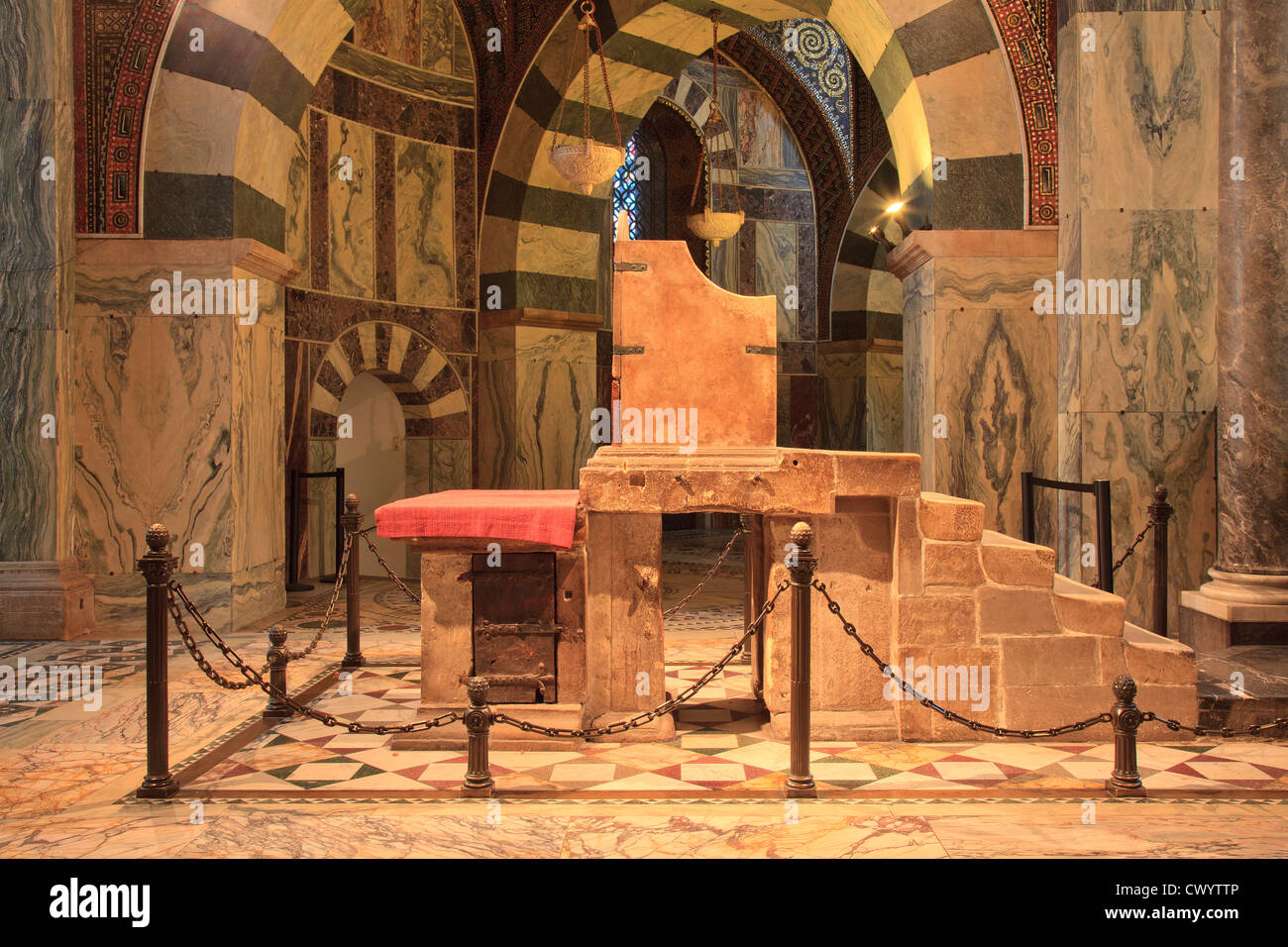Throne in Aachen Cathedral, Germany Stock Photo - Alamy
