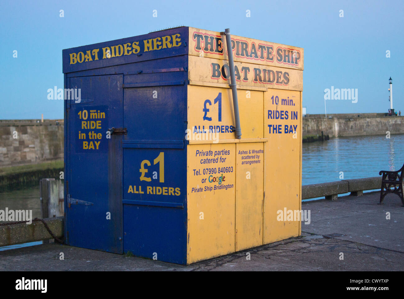 Boat ride stall at Bridlington harbour Stock Photo - Alamy