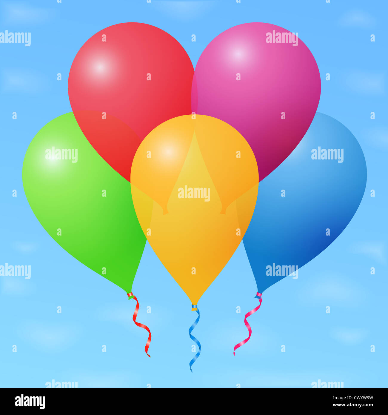 Colored balloons in sky Stock Photo - Alamy