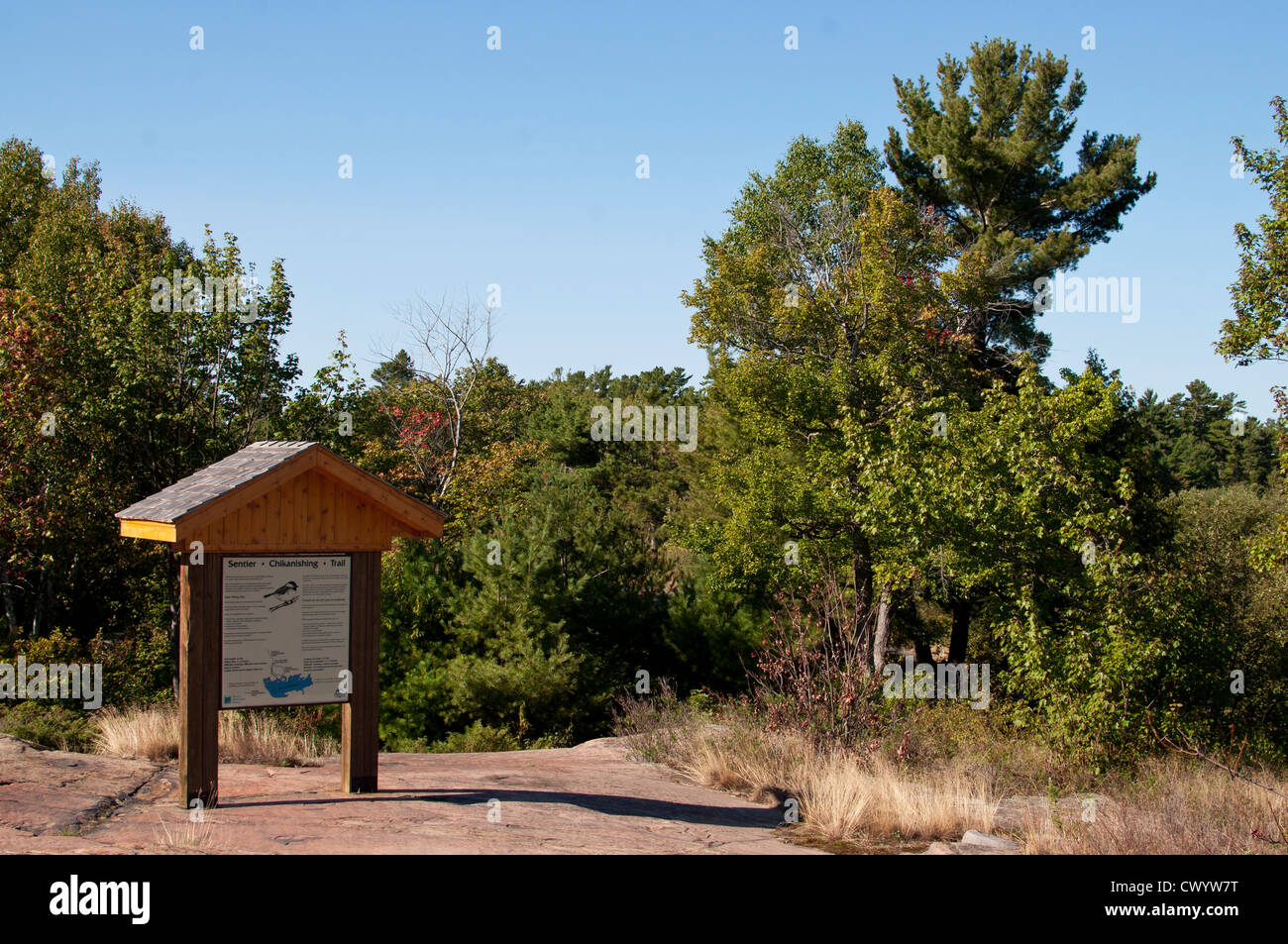 Tourist post at a trailhead Stock Photo - Alamy