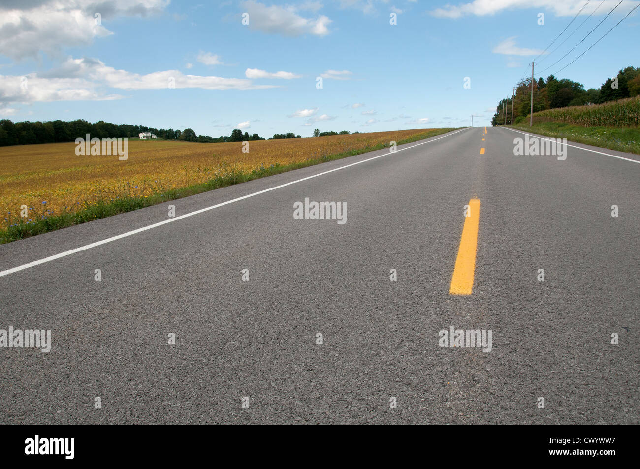 Rural two lane highway Stock Photo - Alamy