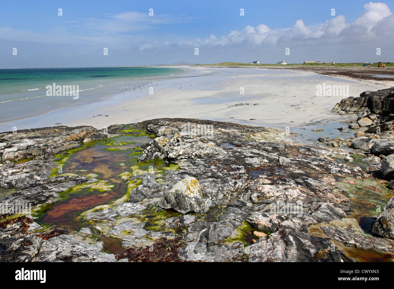 Beach on west coast of South Uist looking north east from Ardivachar ...