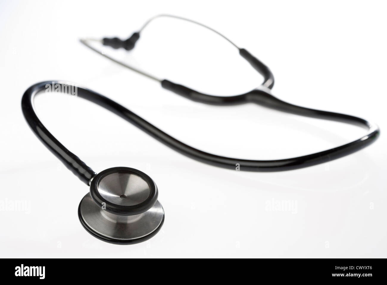 A close up view of a stethoscope on a white background Stock Photo - Alamy