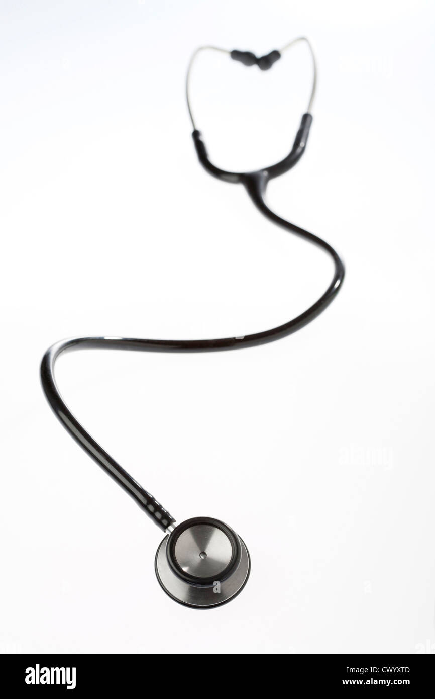 A close up view of a stethoscope on a white background Stock Photo - Alamy
