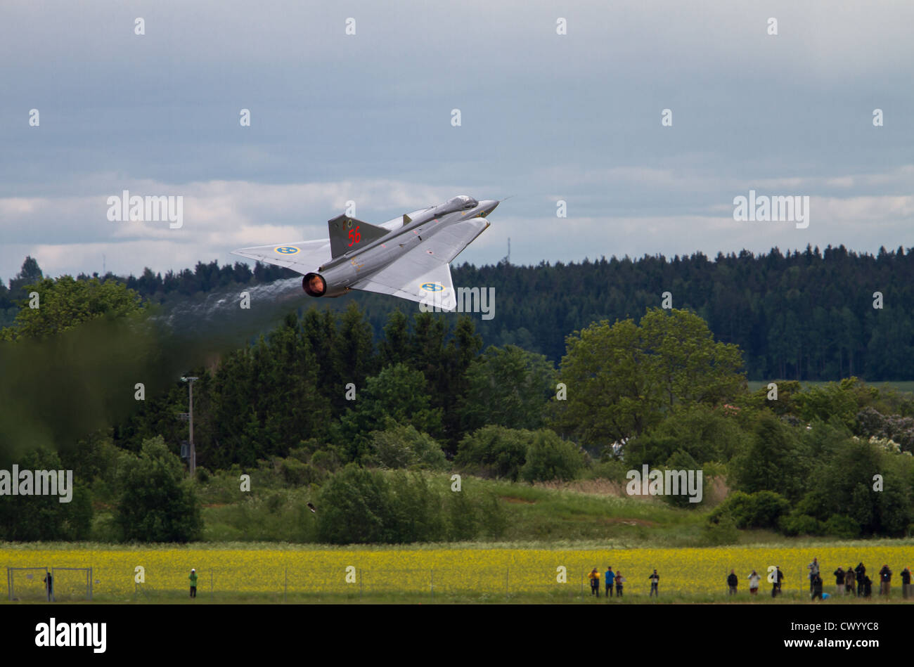 J35 Draken double delta jet fighter Stock Photo - Alamy