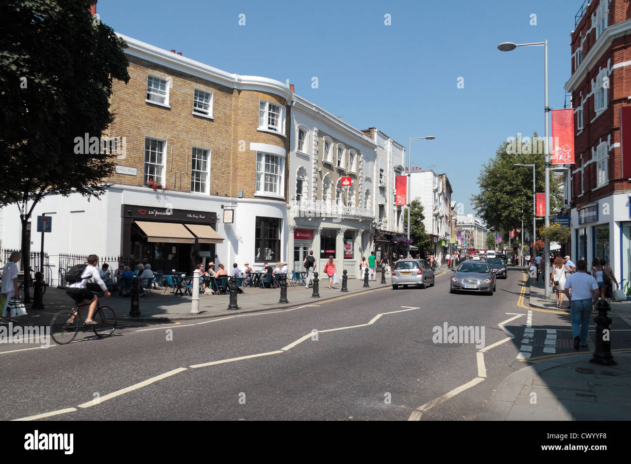 General view (approx looking east) along Kings Road, Chelsea, London ...