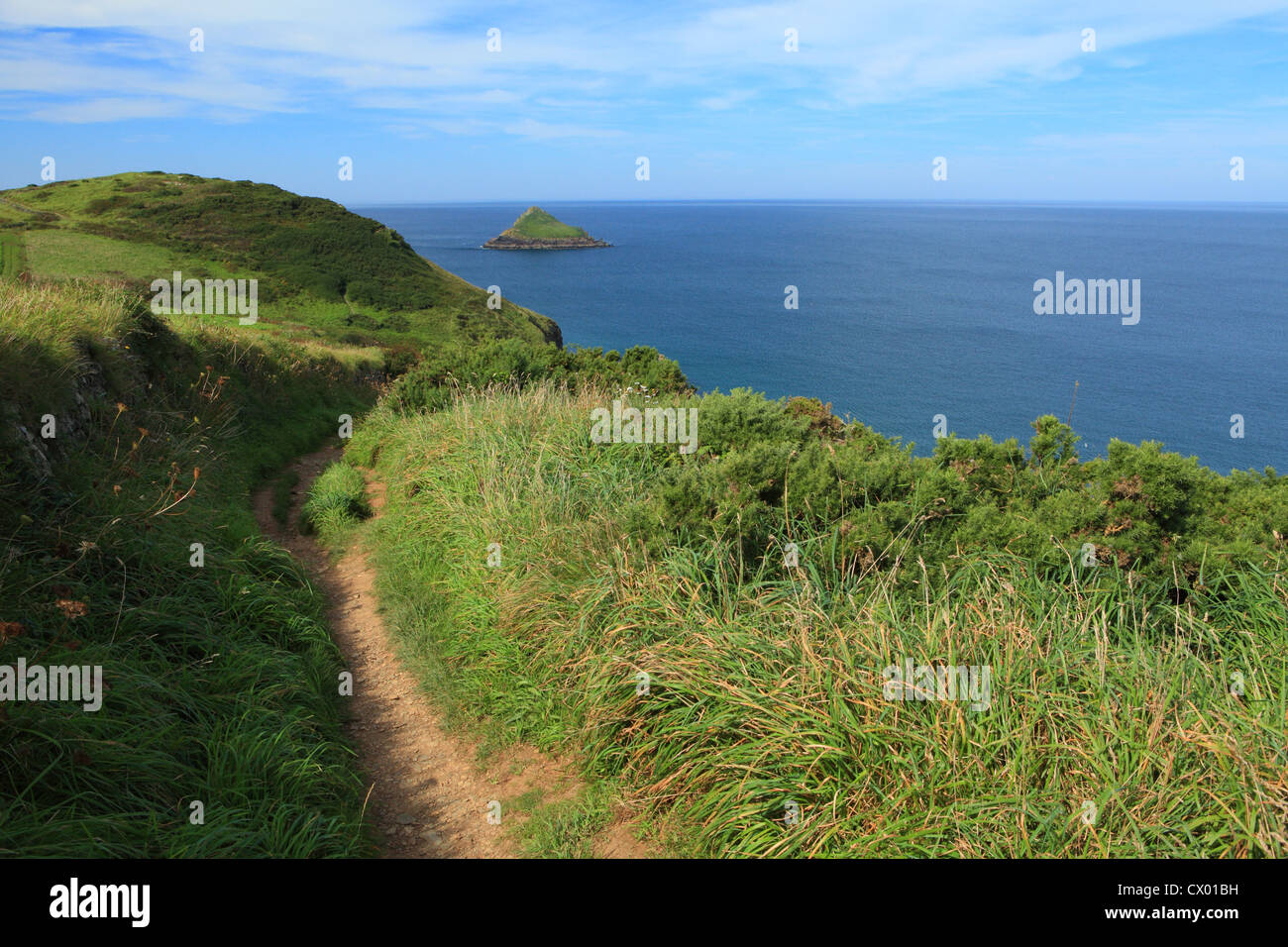 Rumps point with Mouls Island, North Cornwall, England, UK Stock Photo ...