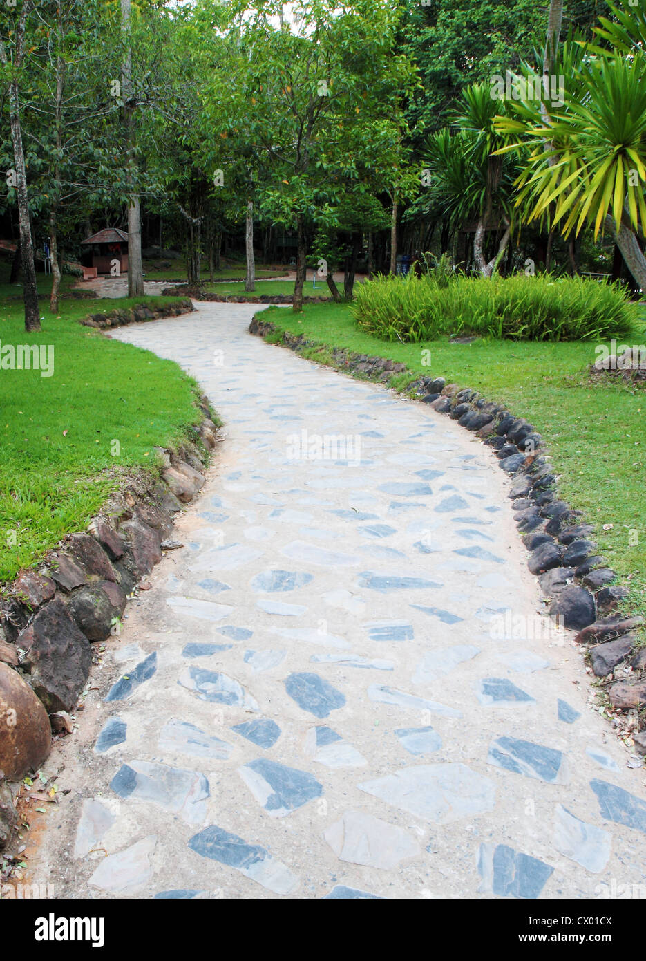 Path through a Green Garden Stock Photo - Alamy