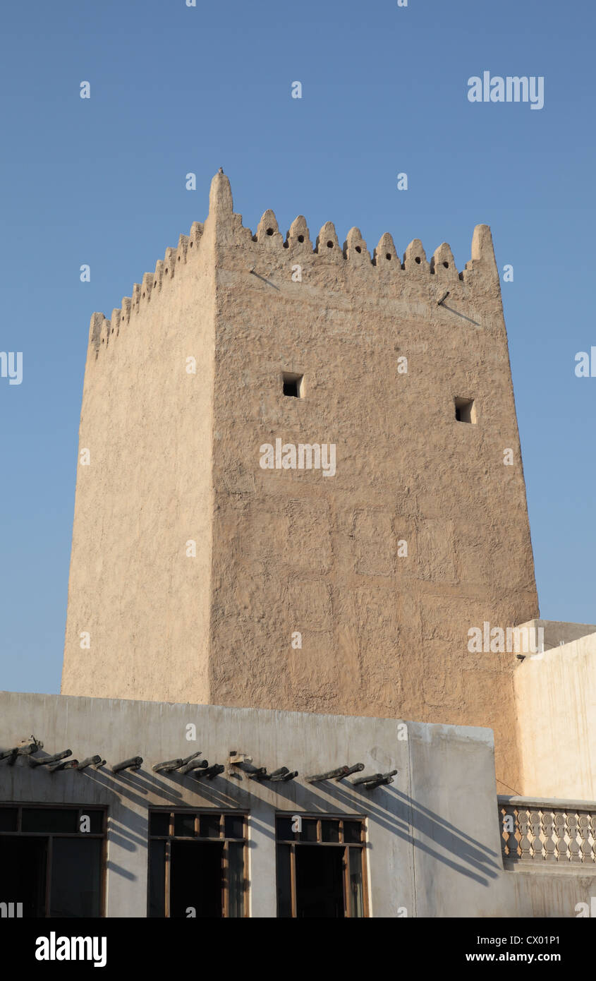 Ancient tower in Doha. Qatar, Middle East Stock Photo - Alamy