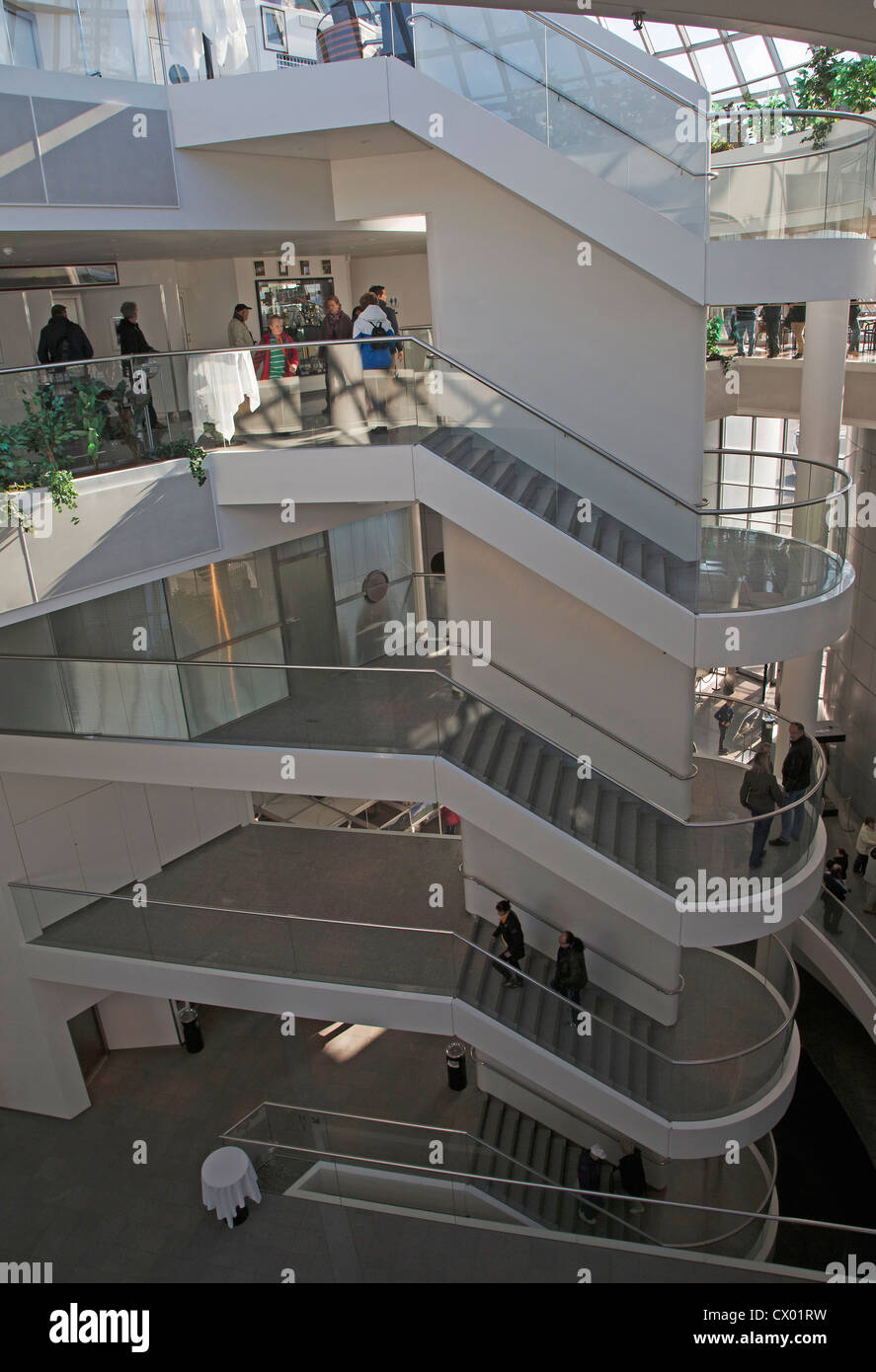Staircase inside the Perlan (the Pearl), Reykjavik, Iceland Stock Photo ...