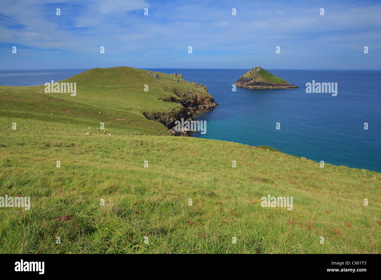 Rumps point with Mouls Island, North Cornwall, England, UK Stock Photo ...