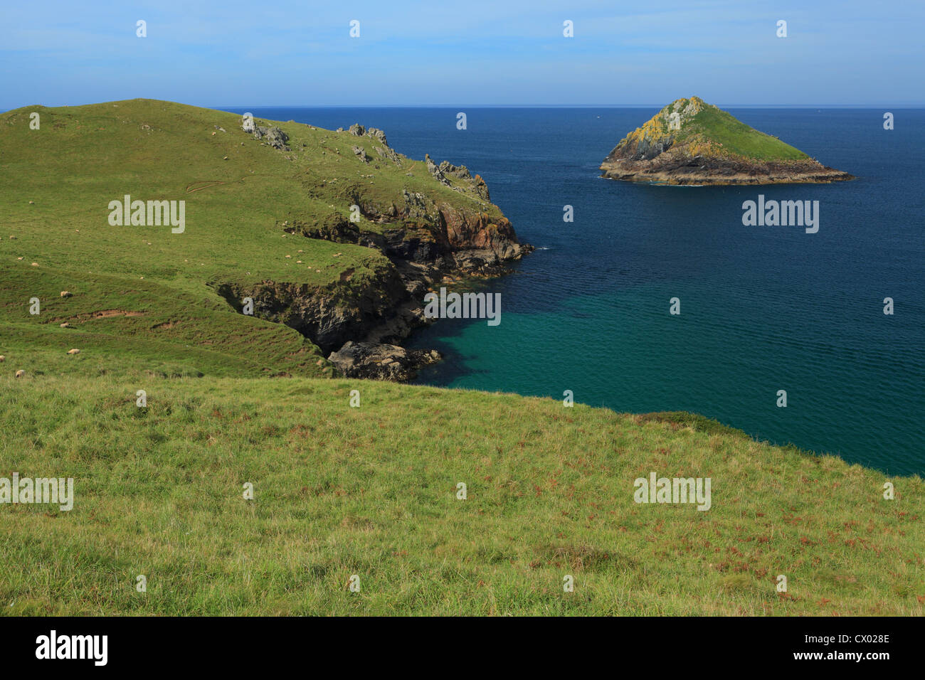 Rumps point with Mouls Island, North Cornwall, England, UK Stock Photo ...