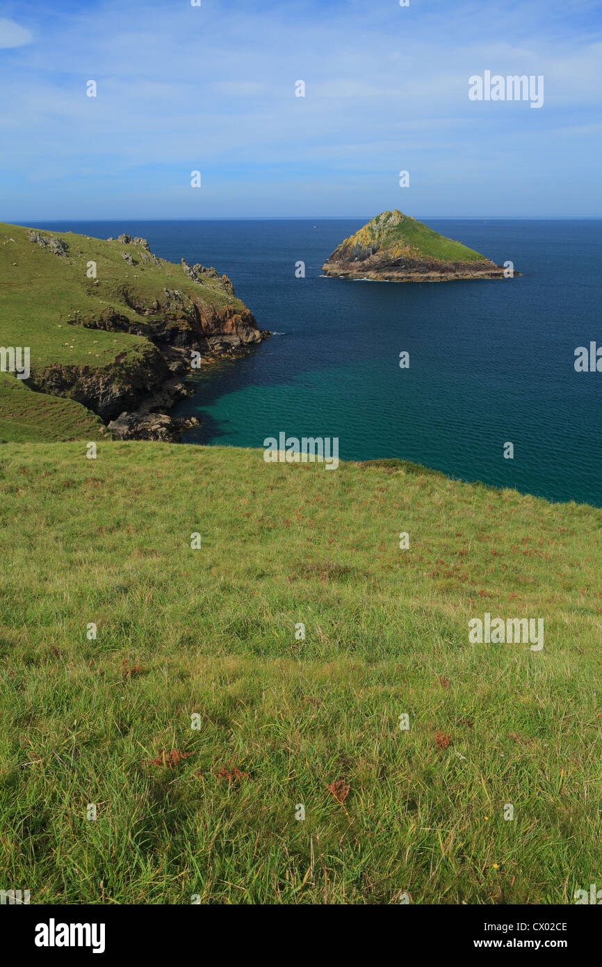 Rumps point with Mouls Island, North Cornwall, England, UK Stock Photo ...