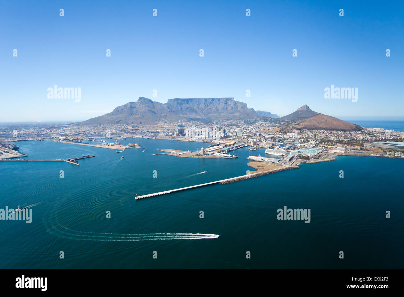 aerial view of Cape Town and table mountain, South Africa Stock Photo ...