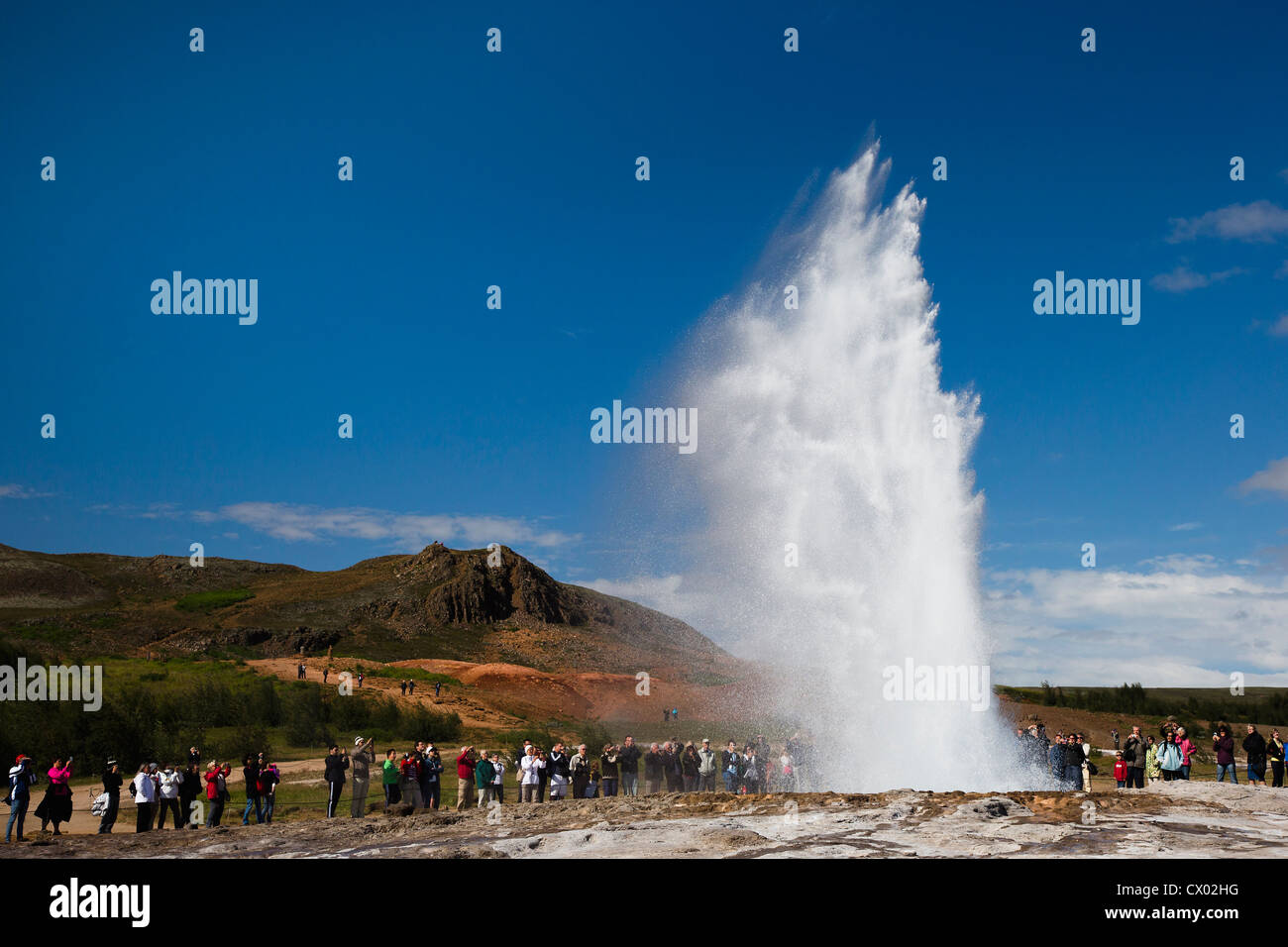Strokkur Geyser erupting, Iceland Stock Photo - Alamy