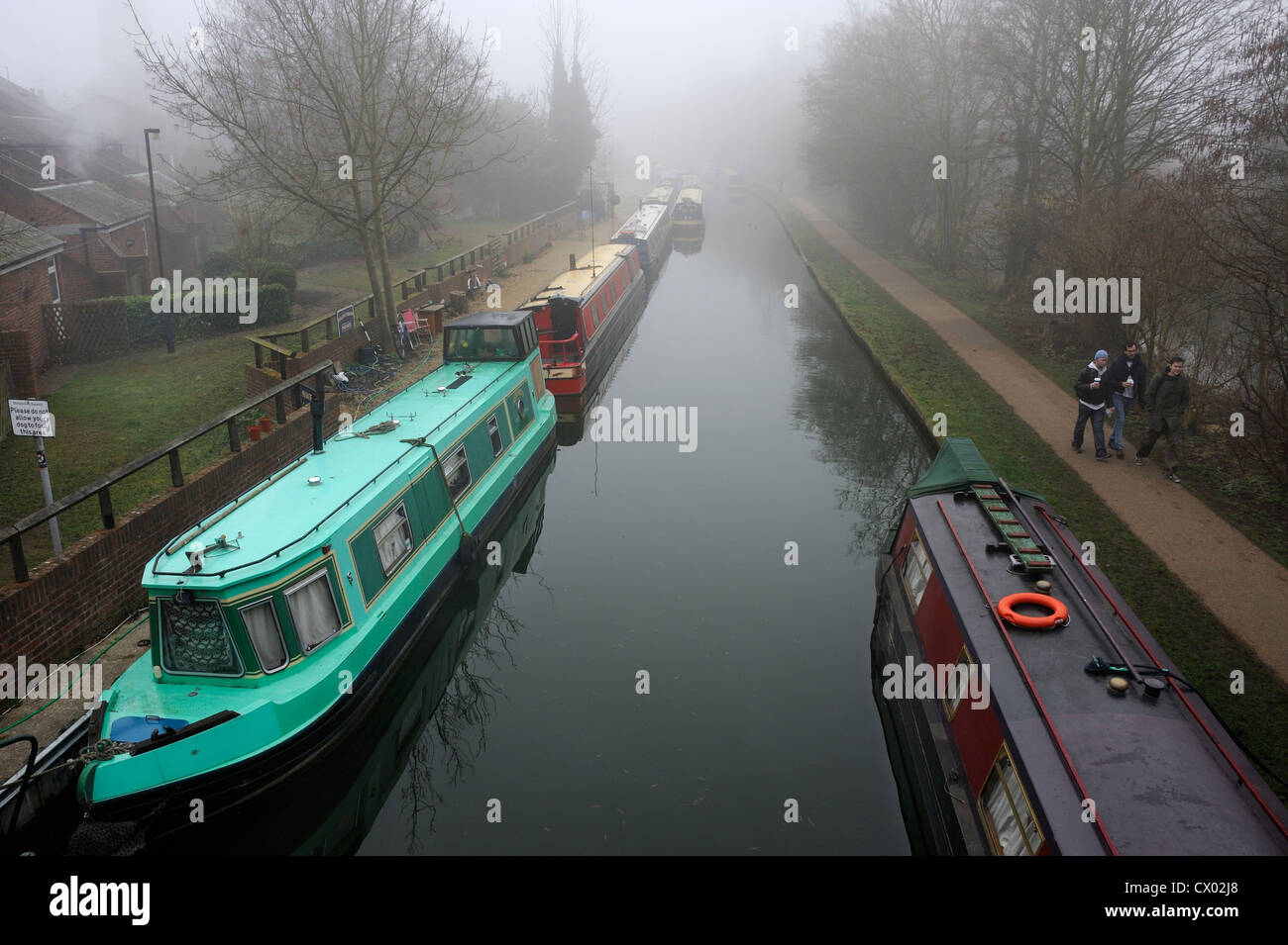 Waterways Canal with Boats Stock Photo - Alamy