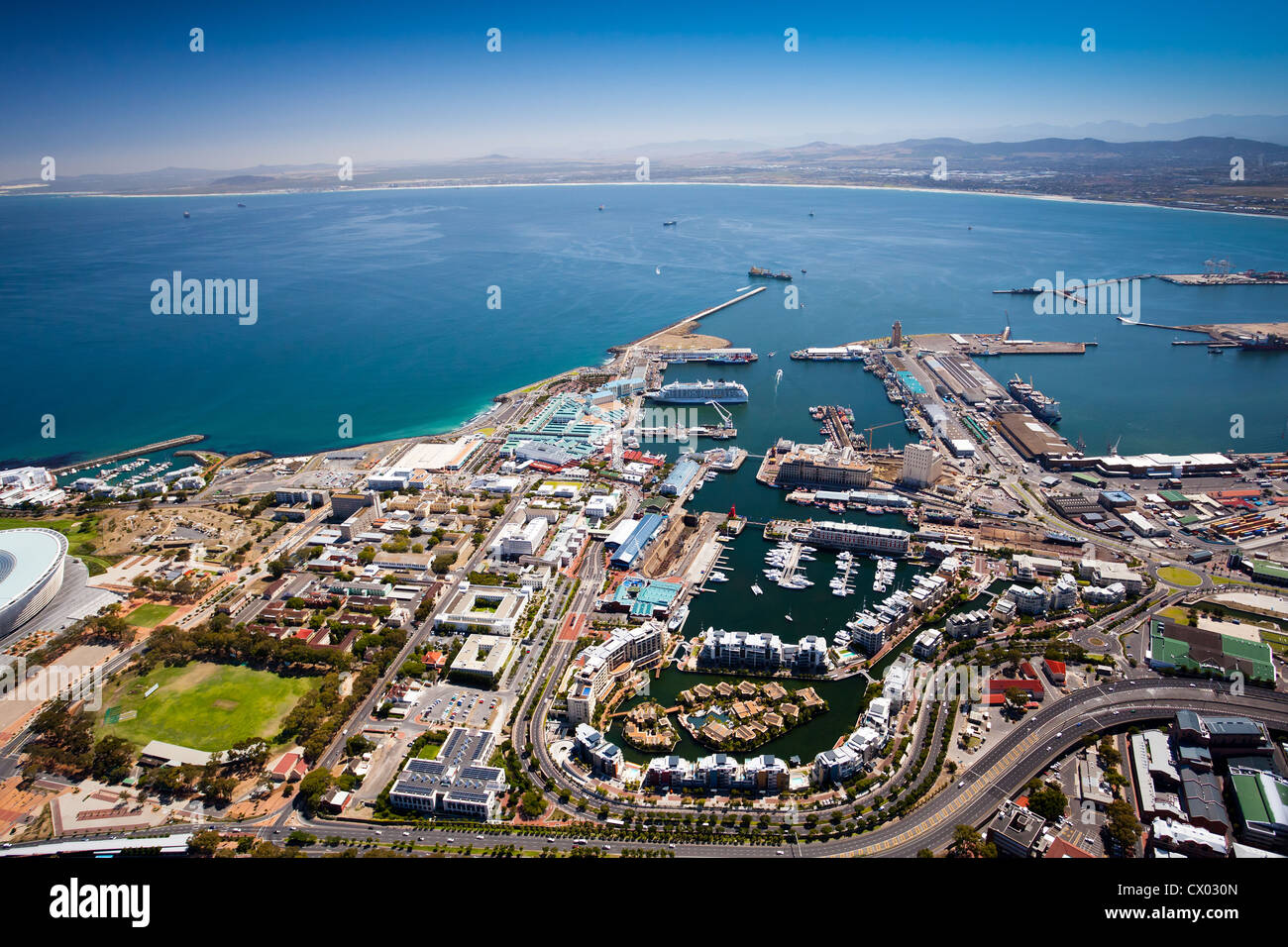 aerial view of cape town harbor and v&a waterfront Stock Photo - Alamy