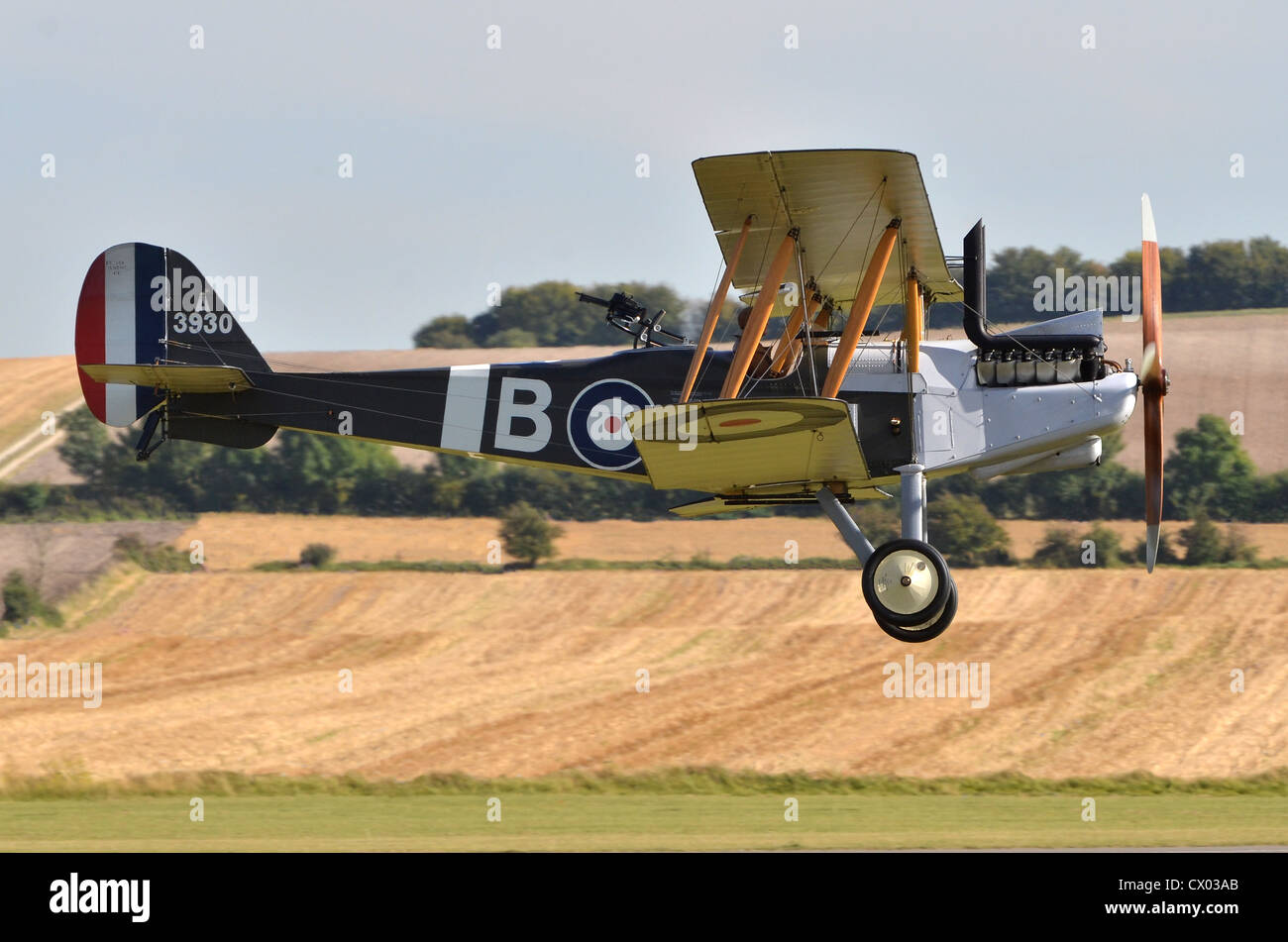 Royal Aircraft Factory R.E.8 WW1 plane in RFC markings landing at ...