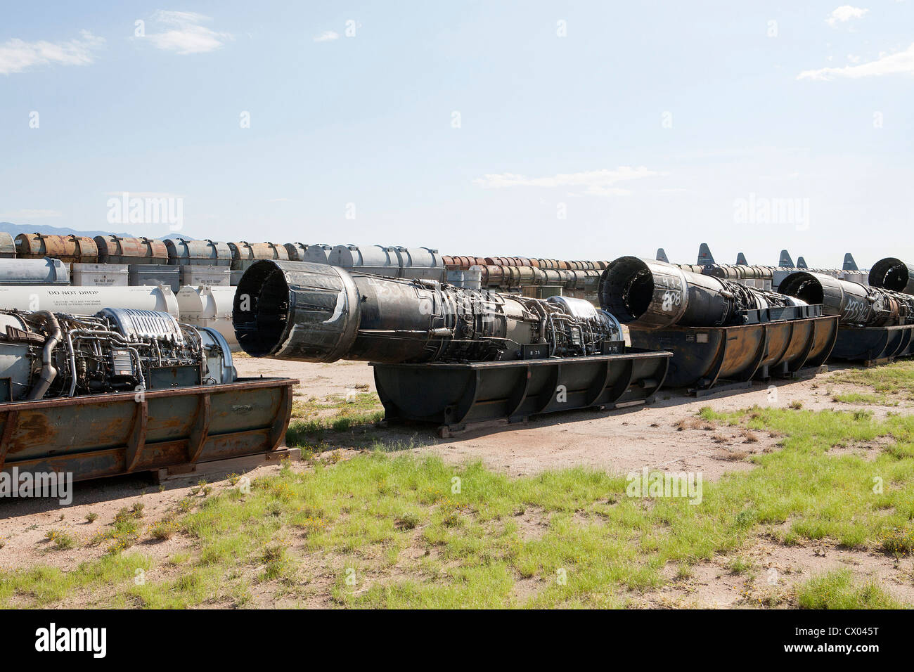 Surplus jet engines in storage at the 309th Aerospace Maintenance and ...