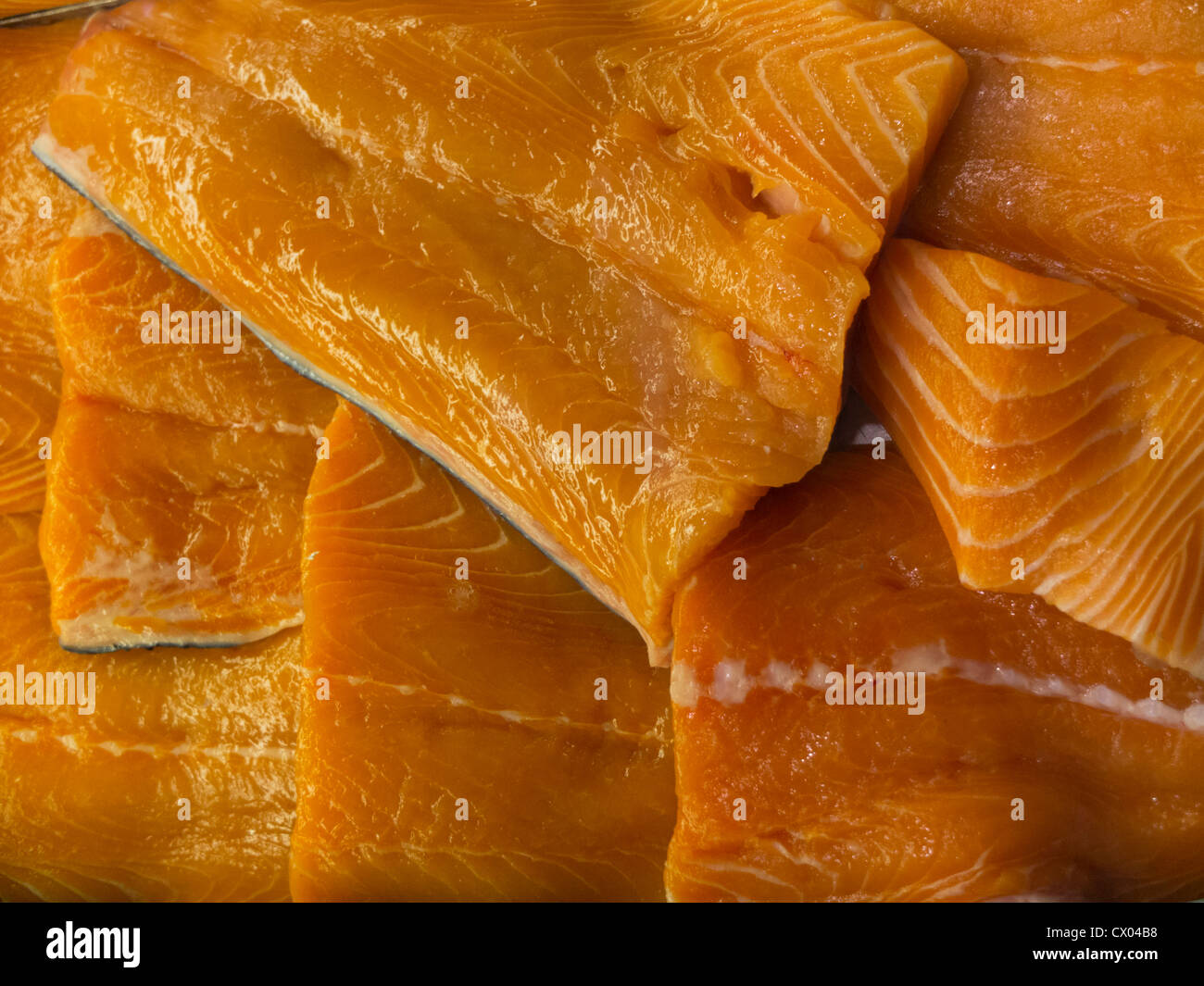 whole fresh salmon fillets Stock Photo - Alamy