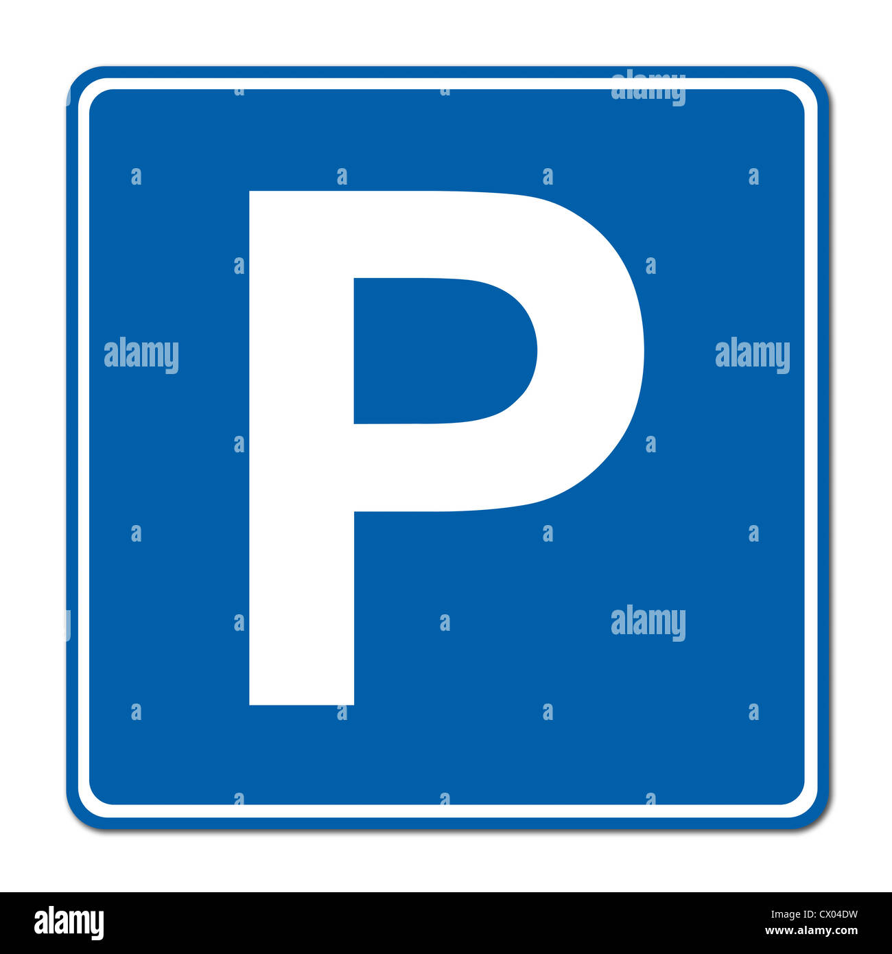 Parking traffic sign on white background Stock Photo - Alamy