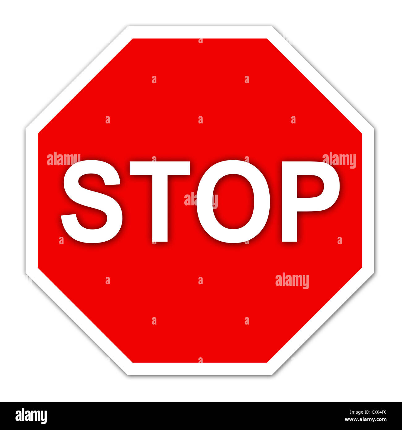 stop sign on white background Stock Photo - Alamy