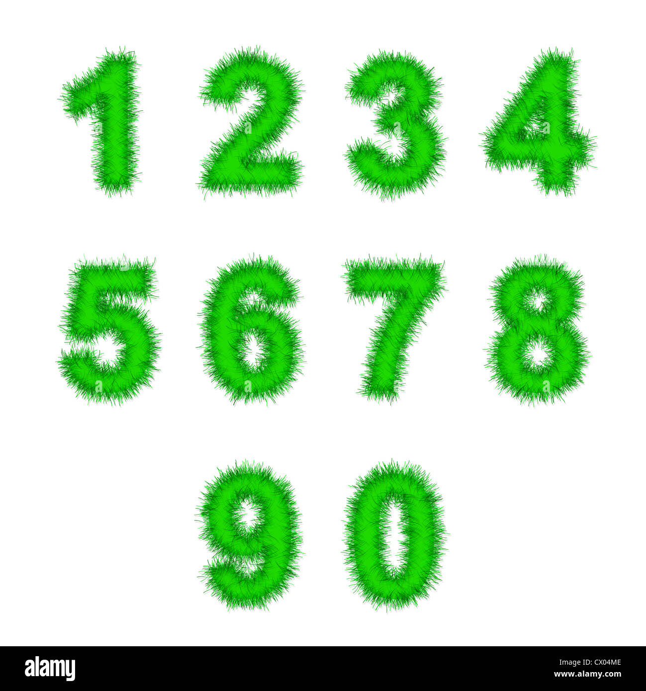 green tinsel digits on white background Stock Photo - Alamy