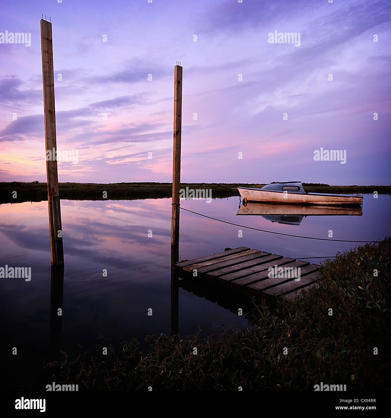 Jetty at Sunset Morston, North Norfolk Stock Photo - Alamy