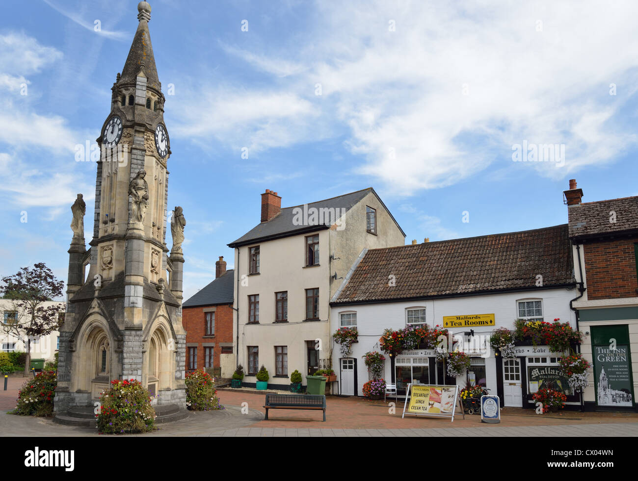 The Victorian Clock Tower on Lowman Green, Tiverton, Devon, England ...