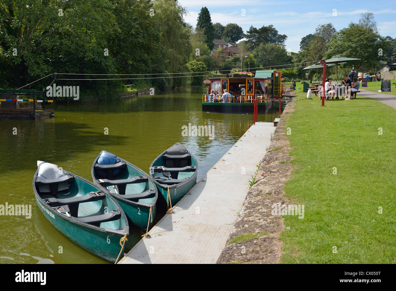 Kayaks on Tiverton Canal, Tiverton, Devon, England, United Kingdom ...