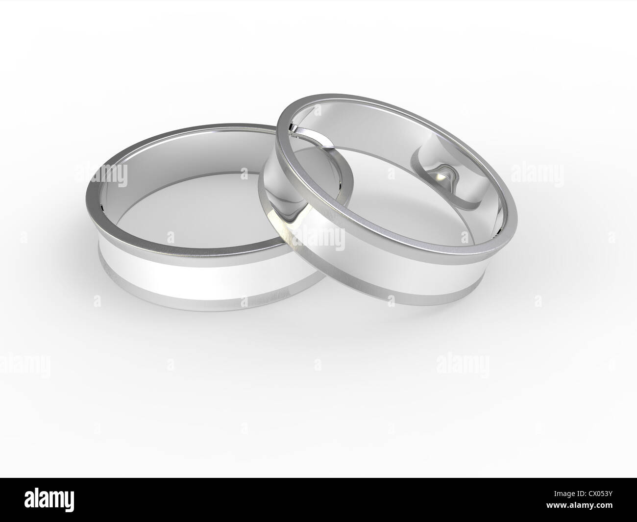 Golden and silver wedding rings isolated on white background Stock ...