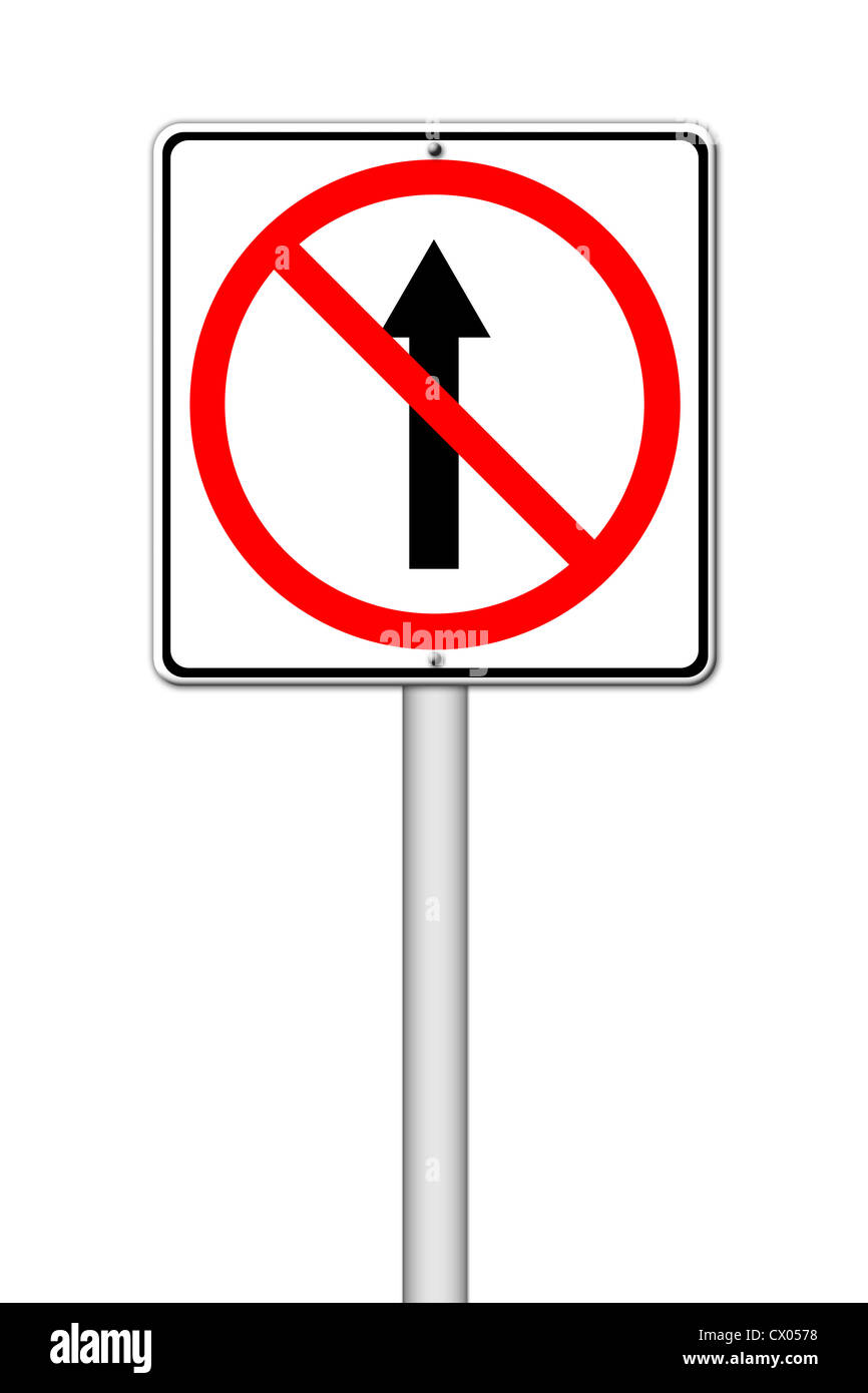 No go ahead the way ,No forward sign on white Stock Photo - Alamy