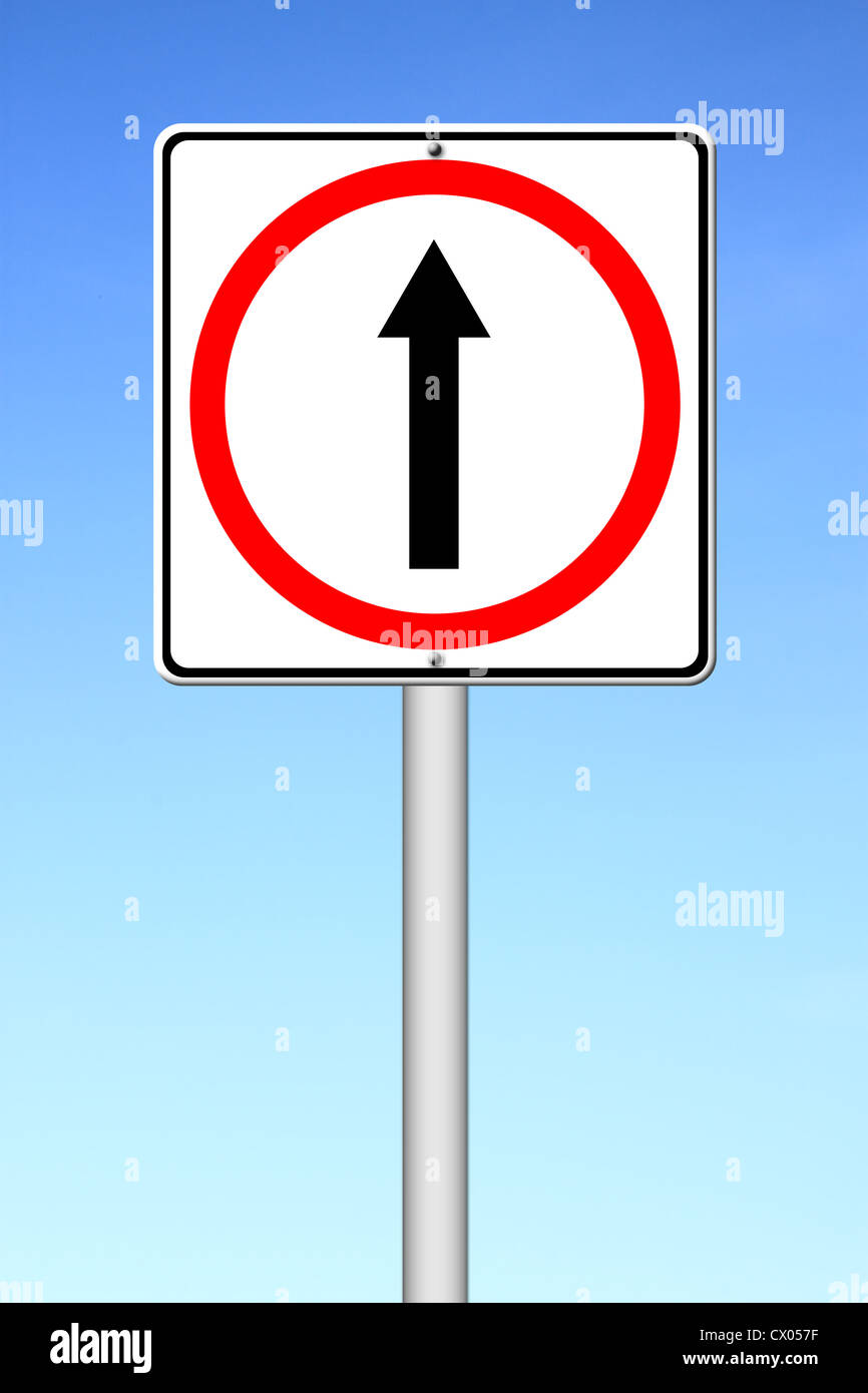 go ahead the way ,forward sign with blue sky Stock Photo - Alamy