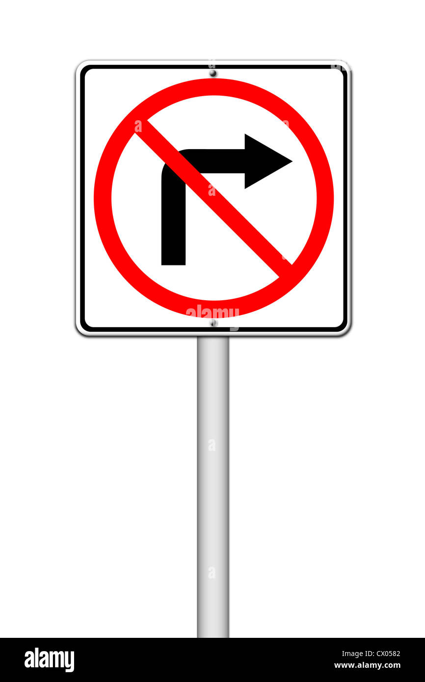 No Right Turn Sign