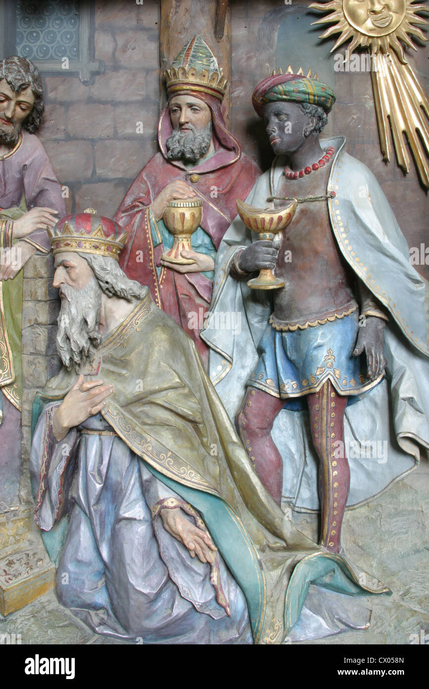Nativity Scene, Adoration of the Magi Stock Photo - Alamy