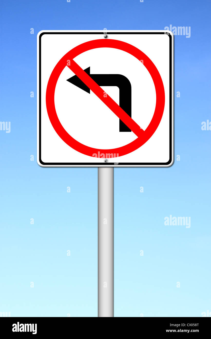 No left turn and stop sign hi-res stock photography and images - Alamy