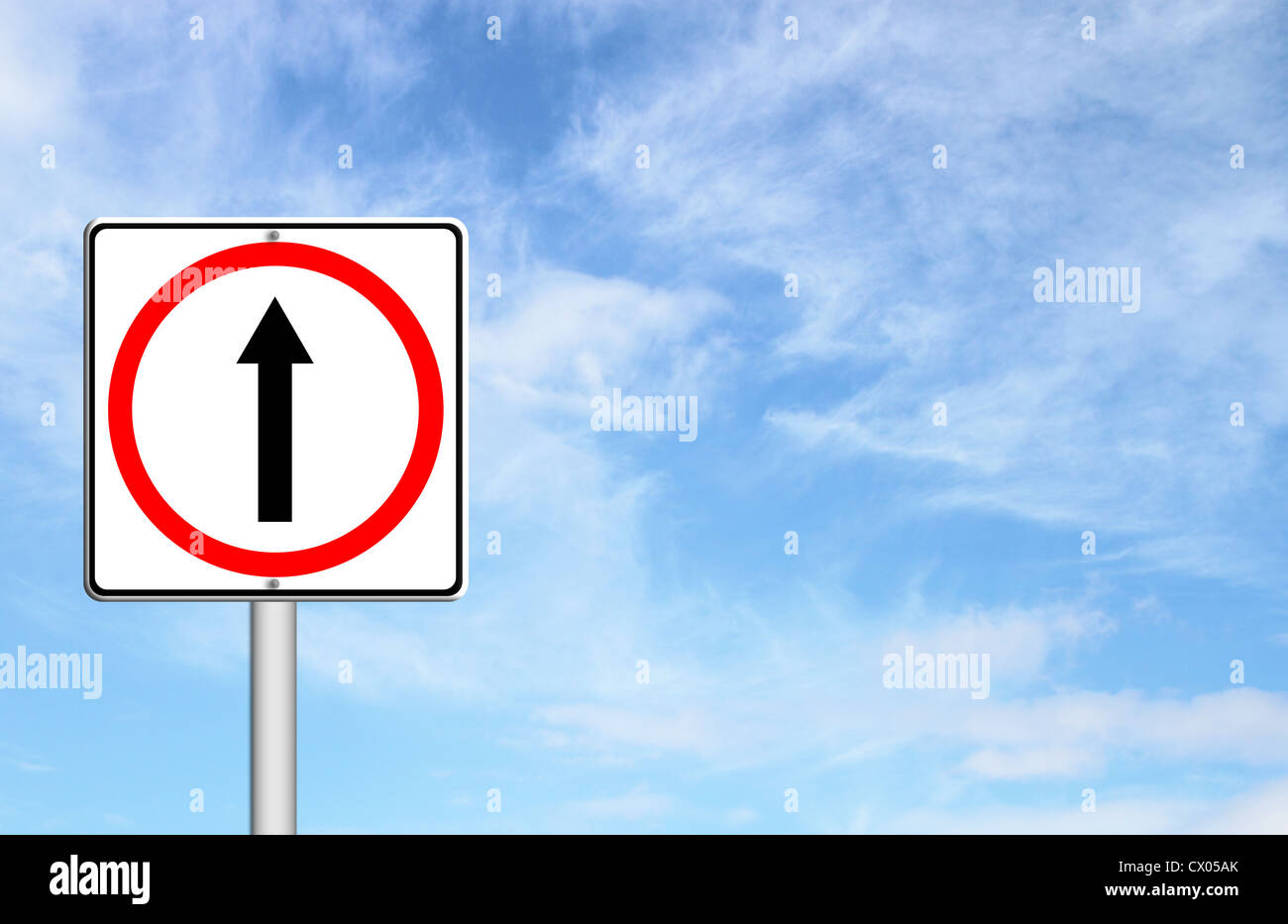 go ahead the way ,forward sign with blue sky blank for text Stock Photo ...