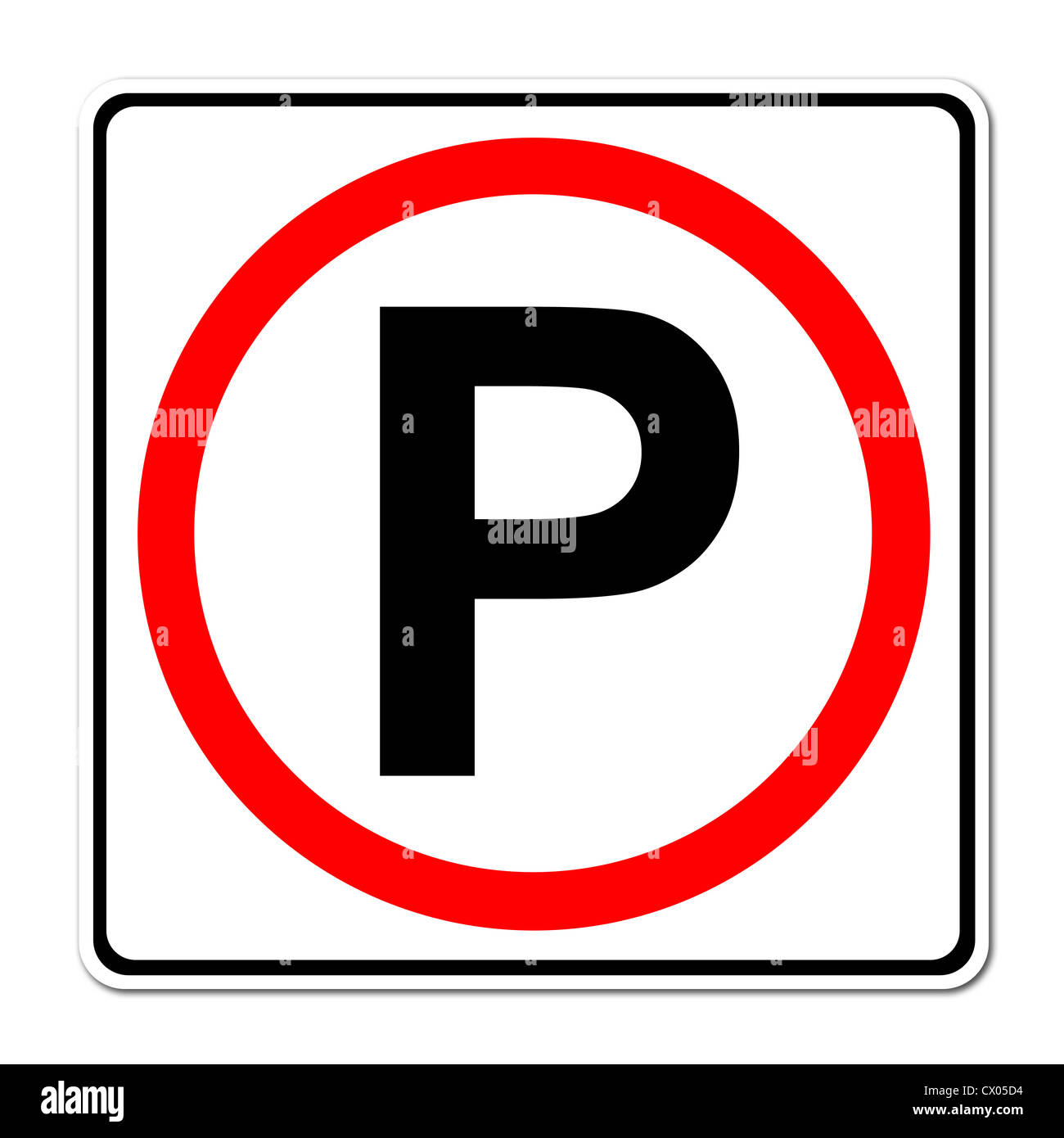 Parking traffic sign on white background Stock Photo - Alamy
