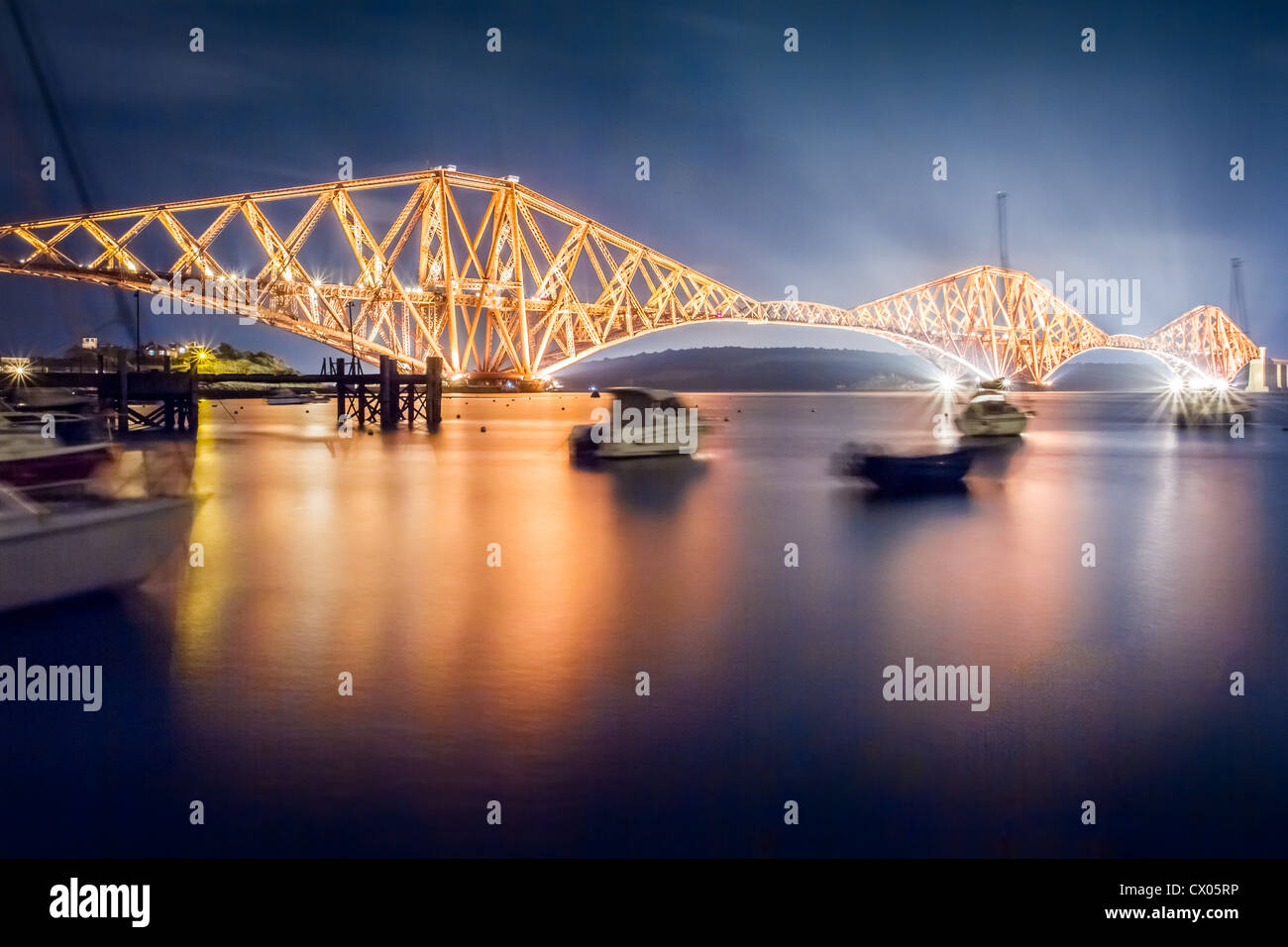 River in Edinburgh and bay by night Stock Photo - Alamy