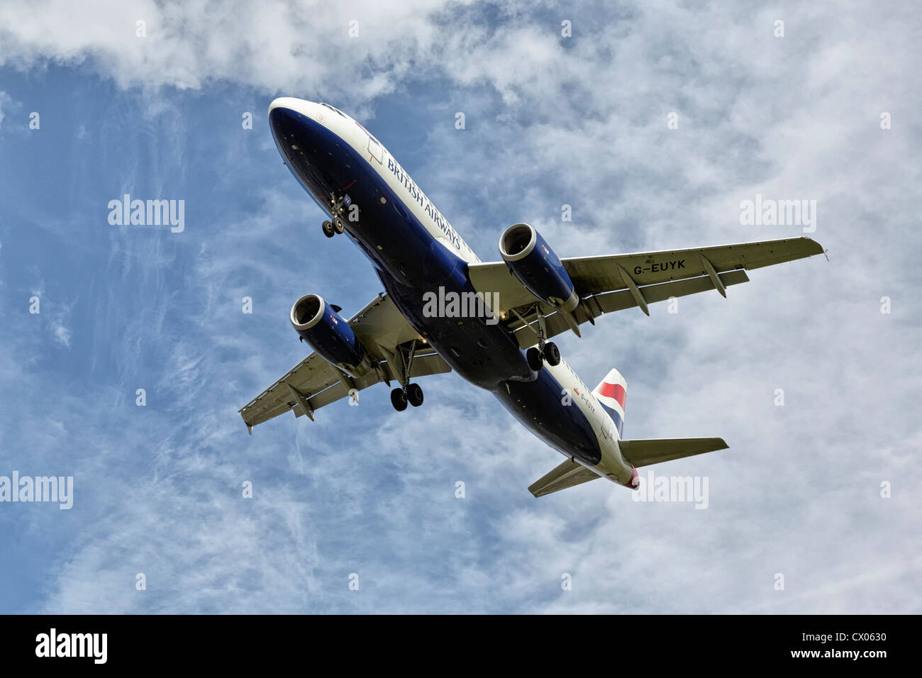 An Airbus A320 of BA - British Airways on final approach Stock Photo ...