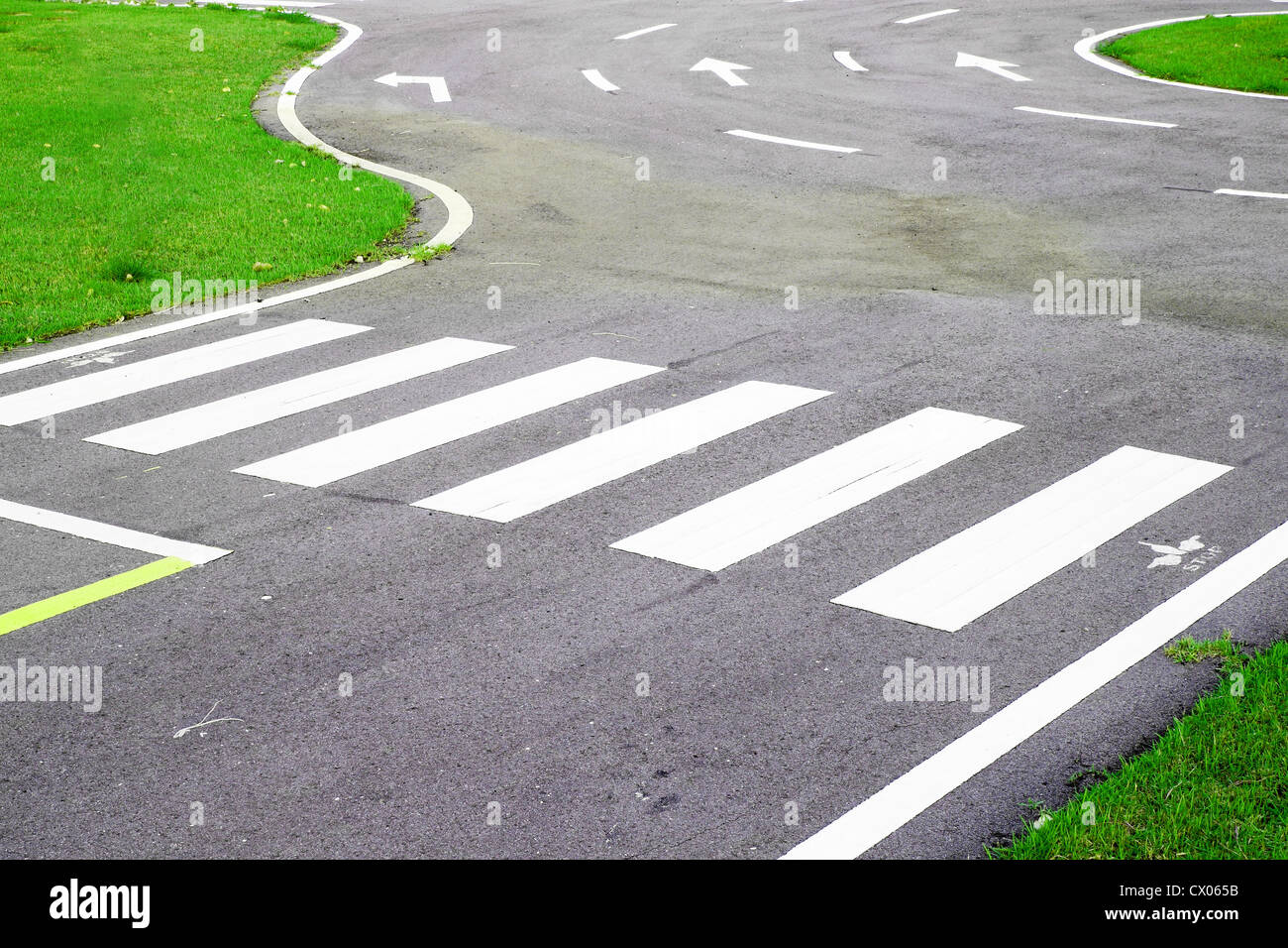 zebra way on the asphalt road surface Stock Photo - Alamy