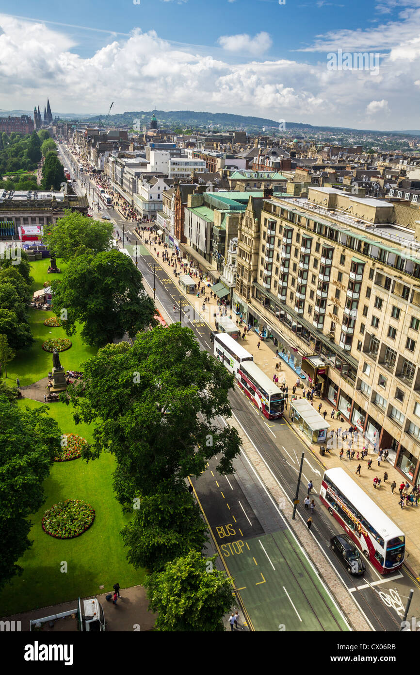 View to Princess Street from Monument of Scott Stock Photo - Alamy